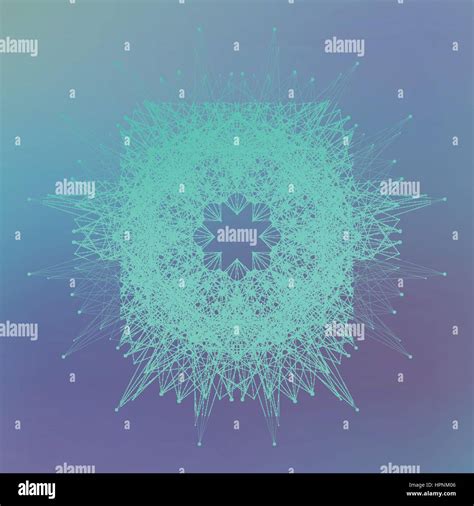 Geometric Abstract Form With Connected Line And Dots Futuristic Technology Object For Your