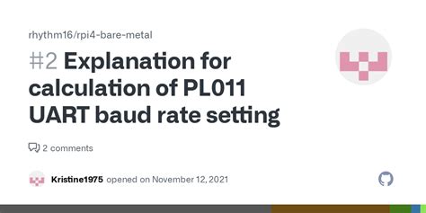 Explanation For Calculation Of Pl011 Uart Baud Rate Setting · Issue 2 · Rhythm16rpi4 Bare