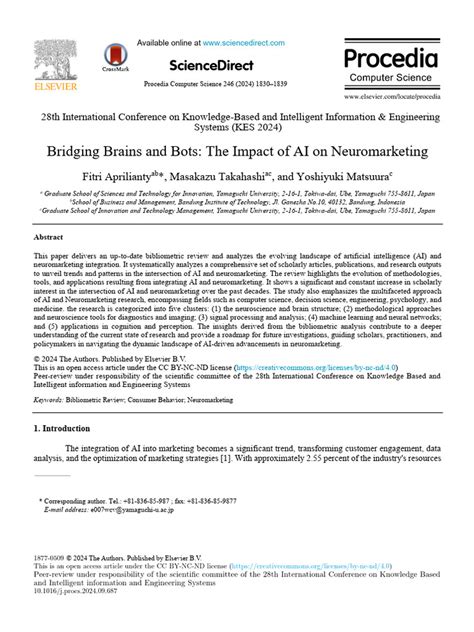 Ai In Neuromarketing Decoding Brain Responses Research Pdf Intelligence Ai And Semantics