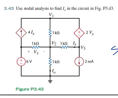 Solved 343 ﻿use Nodal Analysis To ﻿find Io In ﻿the Circuit
