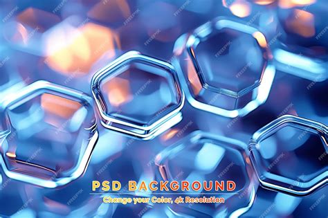 Premium Psd Abstract Nanotechnology Hexagonal Geometric Form Closeup Concept Graphene Atomic