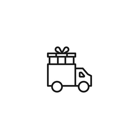 Delivery Van Filled Line Icon Linear Style Sign For Mobile Concept And Web Design Outline