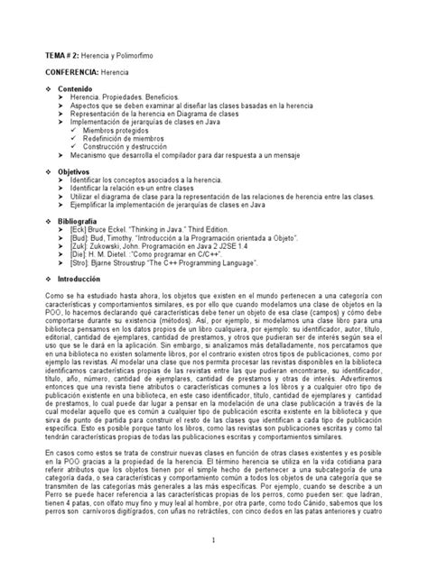 T2 Herencia Pdf Herencia Programación Orientada A Objetos Constructor Programación