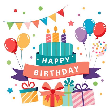 생일 축하 배경 프리미엄 Ai 생성 벡터