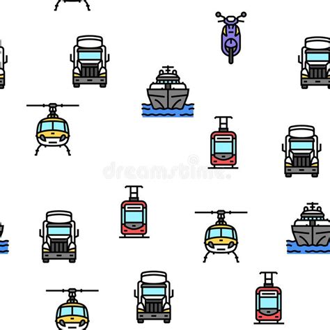 Transport Truck Car Vehicle Ship Vector Seamless Pattern Stock Vector Illustration Of Logistic