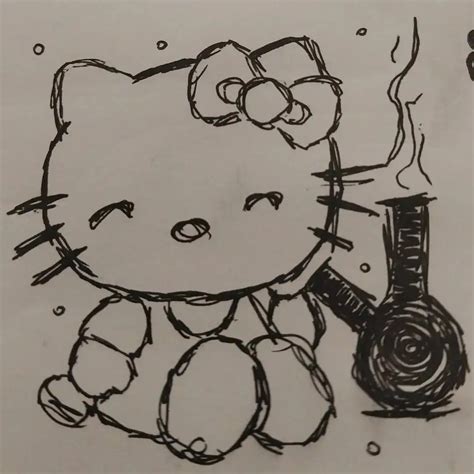 Hello Kitty 🍃 In 2023 Hello Kitty Drawing Kitty Drawing Easy Graffiti Drawings