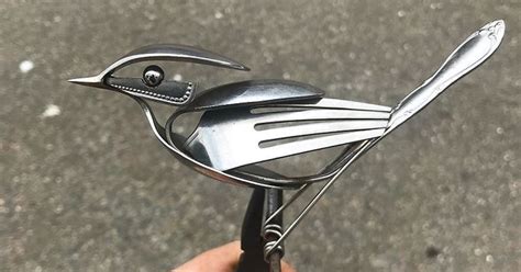 Artist Shapes Old Cutlery Into Magnificent Metal Sculptures Of Animals