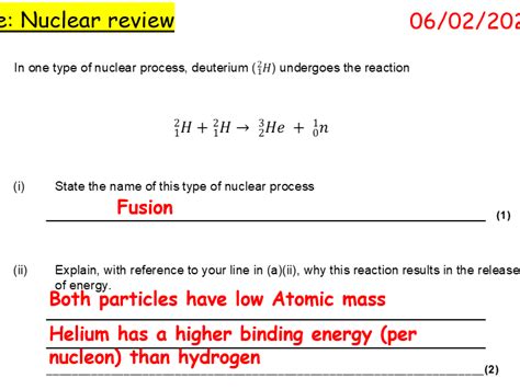 CIE Physics Nuclear Physics Unit End Of Unit Test Teaching Resources