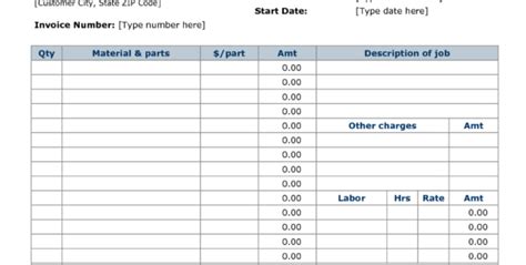 General Labor Invoice Spreadsheet Templates For Busines Labor Invoice Template Labor Invoice