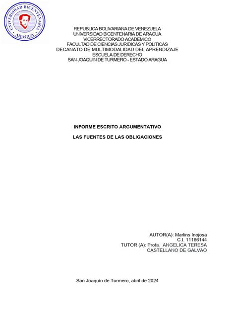 Informe Escrito Argumentativo Pdf Venezuela Caso De Ley