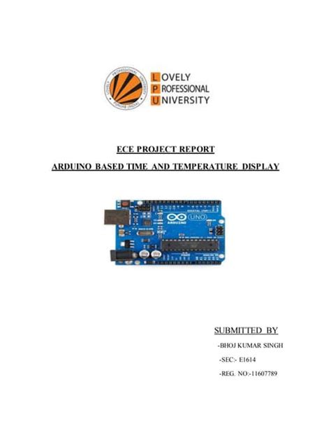 Arduino Based Time And Temperature Display Docx Technology And Computing