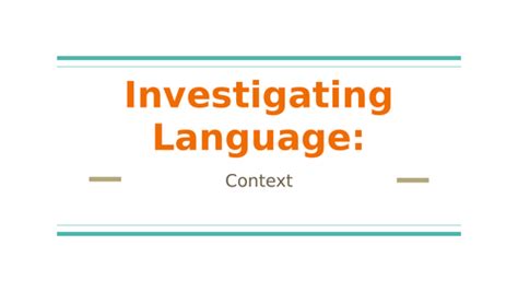 Language Investigation Support Documents Teaching Resources