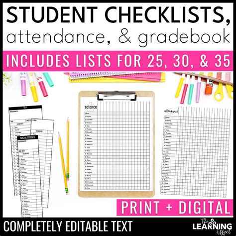 Student Checklists Attendance And Gradebook
