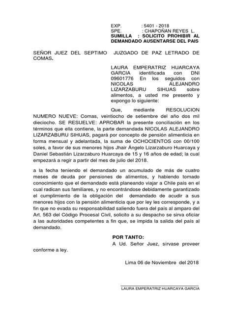 Impedimento De Salida Del Pais Pdf