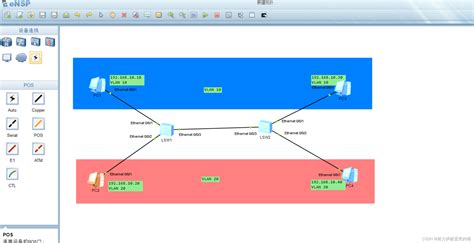 vlan与二层交换机的ensp详细配置 ensp二层交换机配置vlan csdn博客