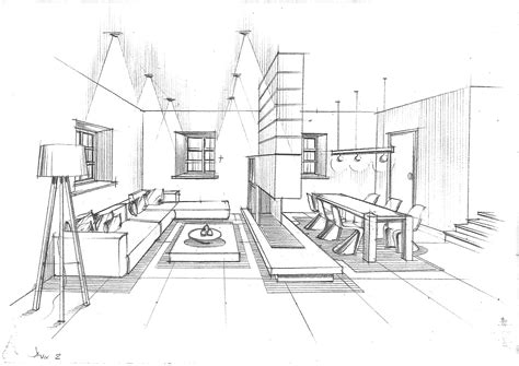 Sketch Room Interior Design Drawing