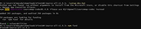 Warnings When Running Setup Devbat On Windows 11 · Issue 101 · Builder555pinesam · Github