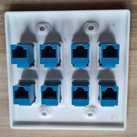 Ethernet Wall Plate 8 Port Double Gang Cat6 Rj45 Grandado