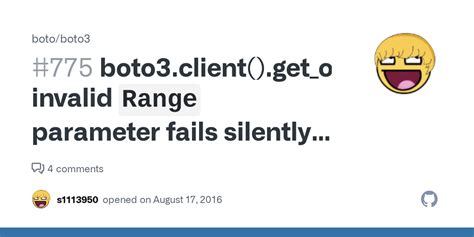 boto3 client get object invalid `range` parameter fails silently and returns whole file