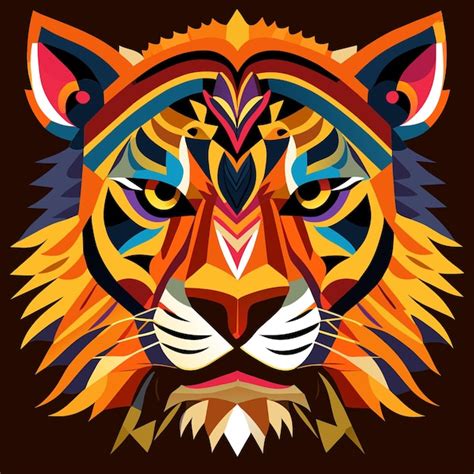 Elemento Gráfico De Tigre Estilo Tribal Vetor Premium