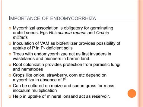 Ecto And Endomycorrhizae And Their Significance Pptx