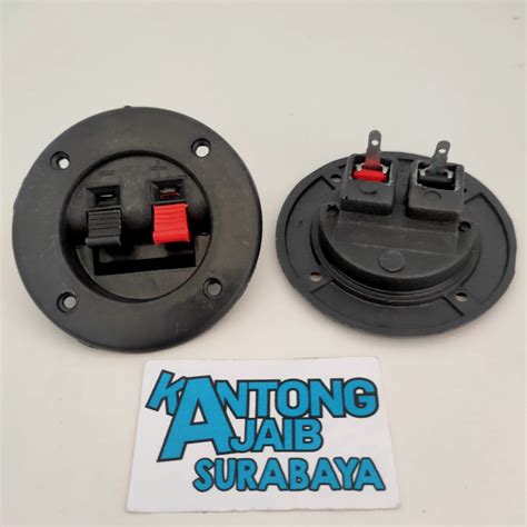 Jual Terminal Salon Bulat Jepit 2pin Plastik Terminal Speaker PVC Terminal Box Speaker Bundar