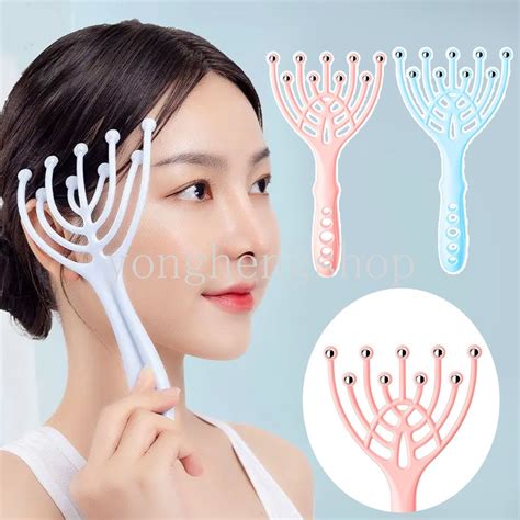 59 Claws Head Massager With Steel Ball Neck Scalp Massage Roller Comb