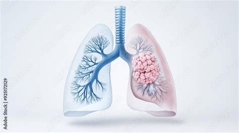Visual Comparison Of Healthy Lung Vs Cancerous Lung One Side Clear The Other With Nodules And