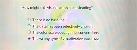 solved how might this visualization be misleadingthere is