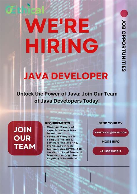 Oethical Technology On Linkedin Hiring Javadeveloper Jobopportunity Techjobs