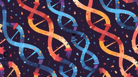 Dna Seamless Pattern Science Vector Background Premium Ai Generated Vector