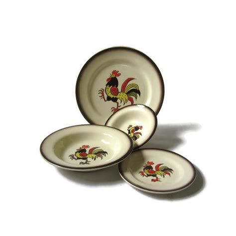 Rooster Dinnerware Etsy
