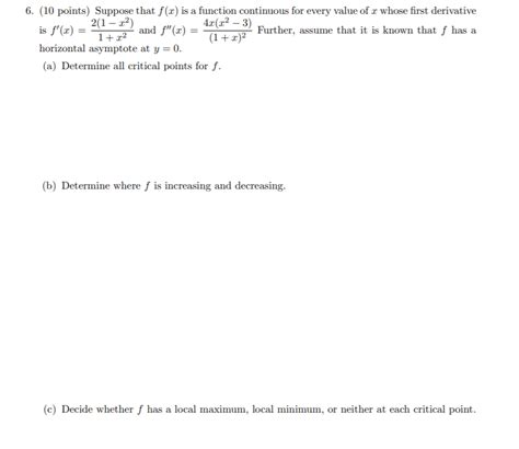 solved 6 10 points suppose that f x is a function