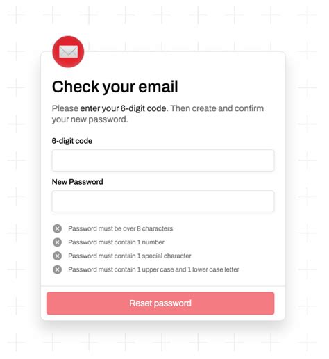 Red Reset Password Free Webflow Component