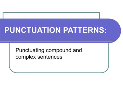 Punctuation Patterns