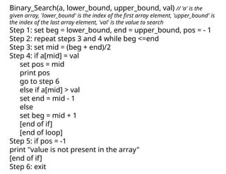 Binary Searching Algorithm PowerPoint Presentation PPT