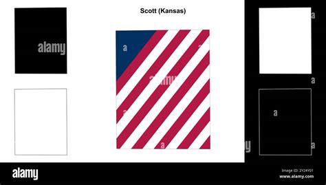 Scott County Kansas Outline Map Set Stock Vector Image And Art Alamy
