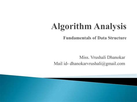 Algorithm Analysis In Fundamentals Of Data Structure Pptx