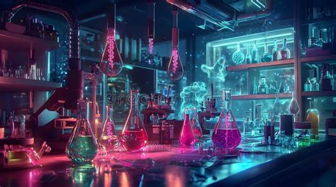 Scientific Experimentation In A High Tech Lab Futuristic Laboratory