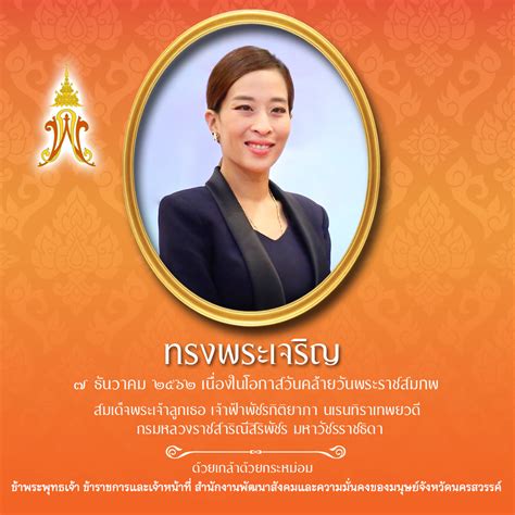 ขอพระองค์ทรงพระเจริญ 7 ธันวาคม 2564 เนื่องในโอกาสวันคล้ายวันพระราชสมภพ สมเด็จพระเจ้าลูกเธอ เจ้า