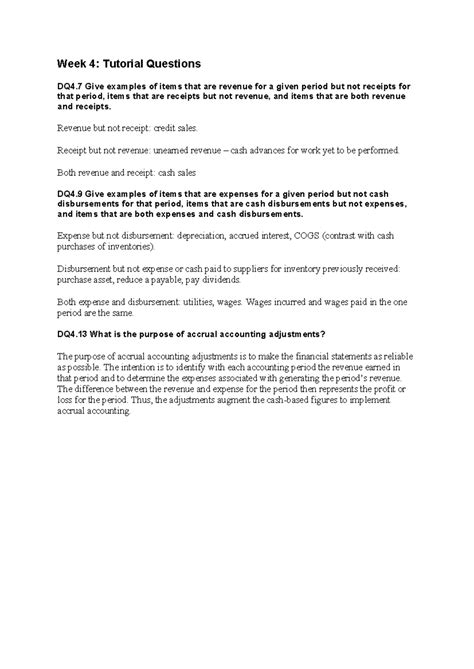 Week 4 Tutorial Questions And Answers Week 4 Tutorial Questions Dq4