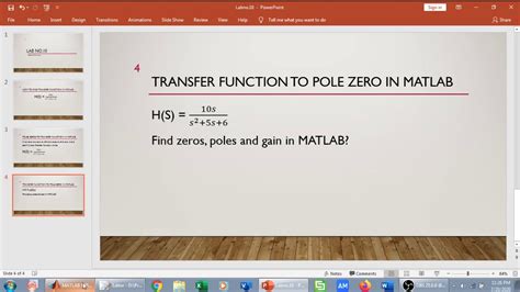 Finding Zeros Poles From Transfer Function In Matlab Youtube