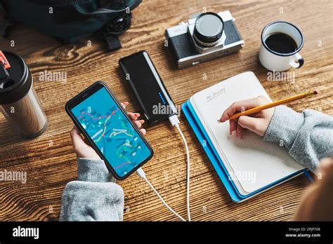 Woman Planning Next Vacation Trip While Journey Girl Searching Travel