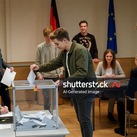 Youthful European Person Voting Full Body View Ai Generated Image