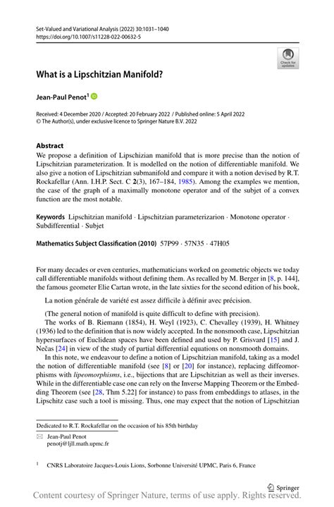 What Is A Lipschitzian Manifold Request Pdf