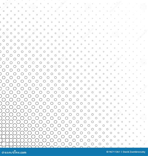 Monochromatic Circle Corner Pattern Geometrical Halftone Abstract Vector Background Stock