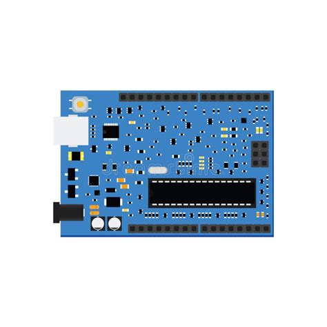Diy Electronic Uno Board With A Microcontroller Stock Vector