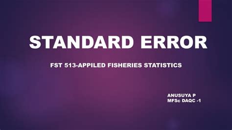 Standard Error Se Is A Fundamental Concept In Statistics U Pptx