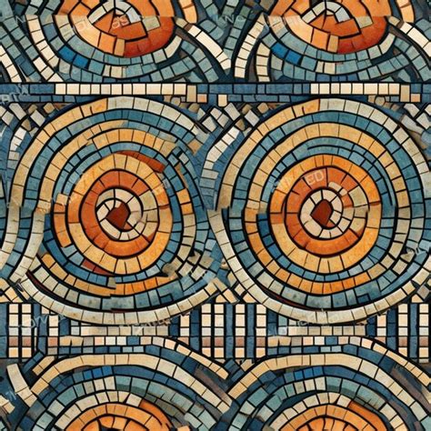 Premium Photo A Close Up Of A Mosaic Tile Wall With A Circular Design Generative Ai