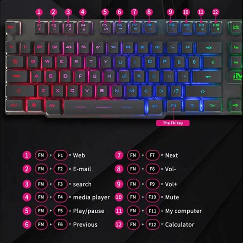 Gaming Keyboard Usb Wired Keyboard Led Backlit 104 Vicedeal